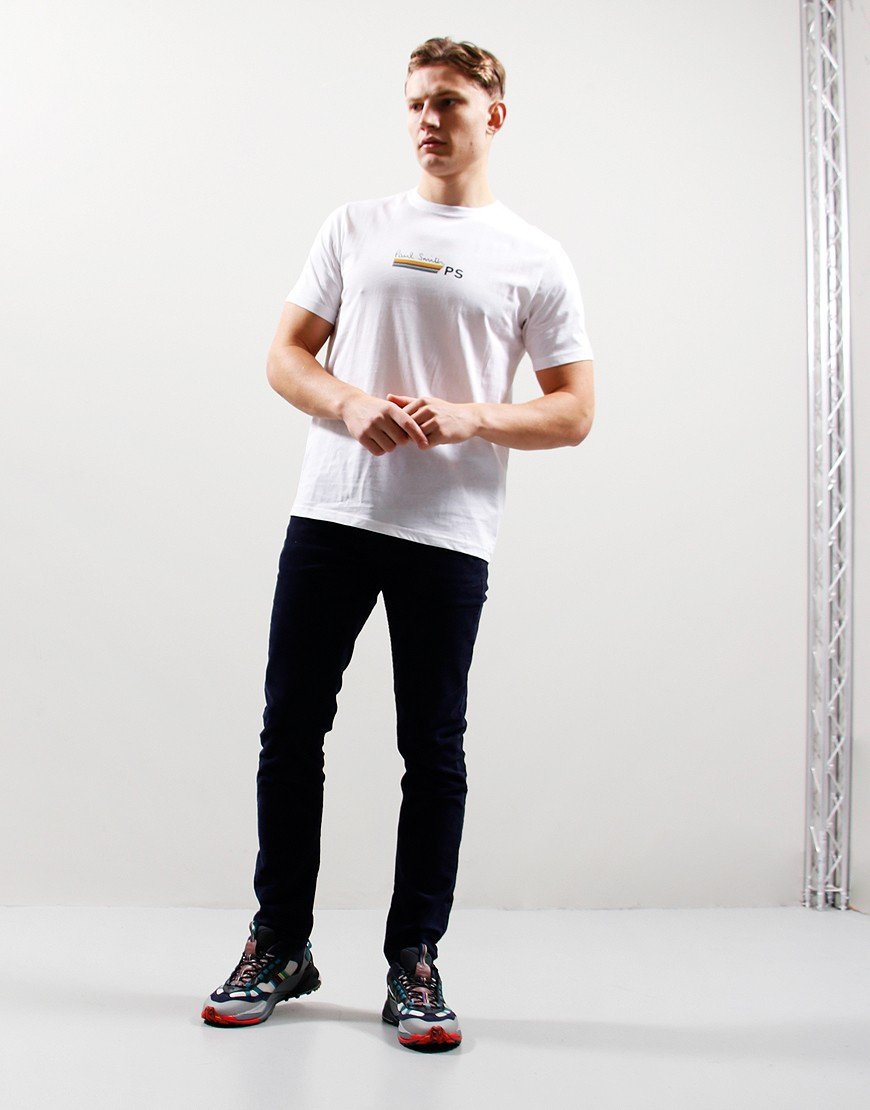 Paul Smith Regular Fit PS Stripe T-Shirt 01 White - Terraces Menswear