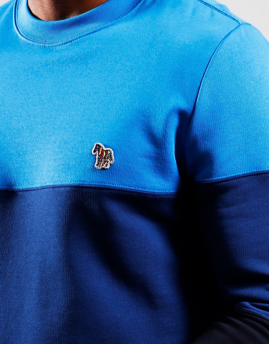 Paul Smith Stripe Crew Sweat 41A Cobalt Blue - Terraces Menswear