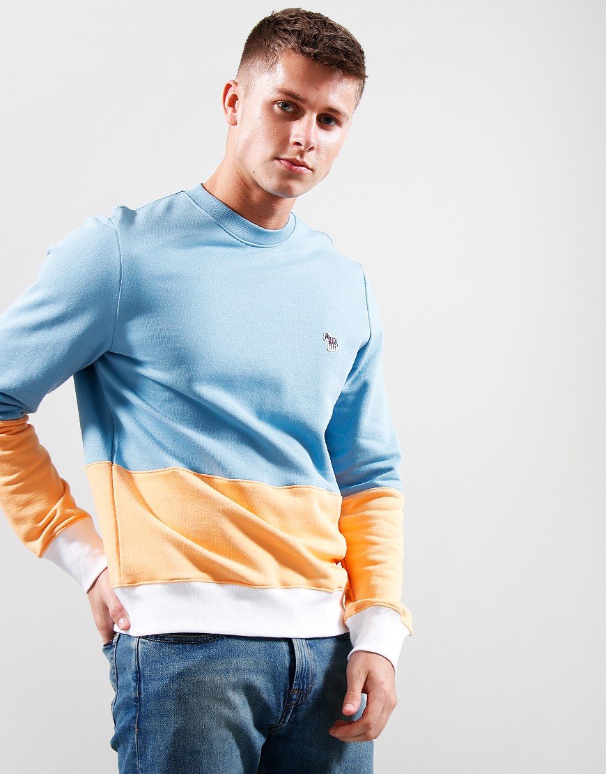 Paul Smith Regular Fit Zebra Crew Sweat 40D Light Blue - Terraces Menswear