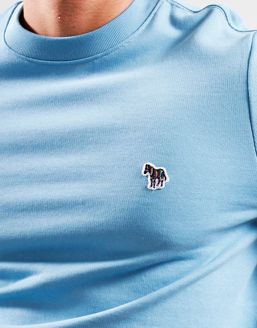 Paul Smith Regular Fit Zebra Crew Sweat 40D Light Blue - Terraces Menswear