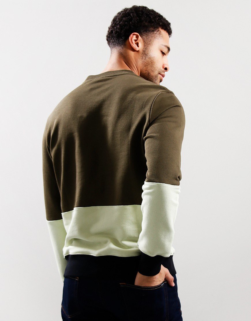 Paul Smith Regular Fit Zebra Crew Sweat 36B Olive Green - Terraces Menswear