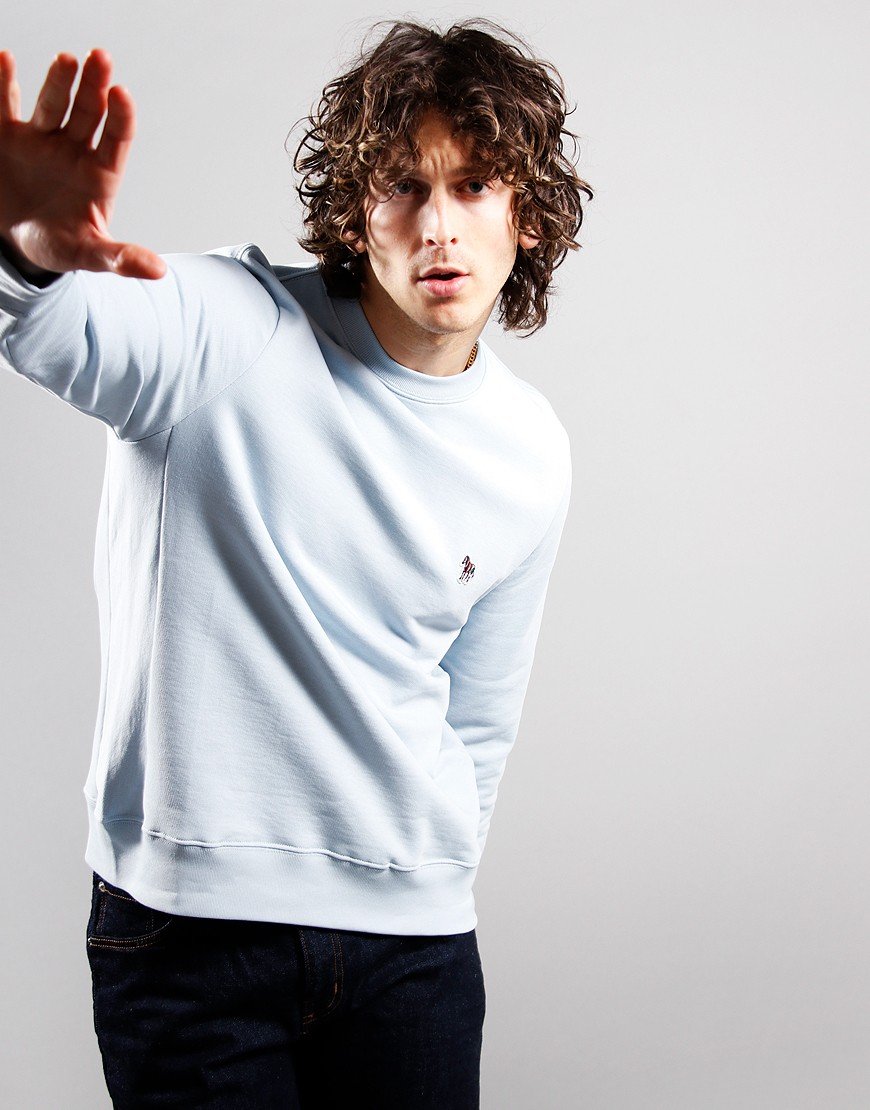 Paul Smith Regular Fit Zebra Crew Sweat 40B Blue - Terraces Menswear