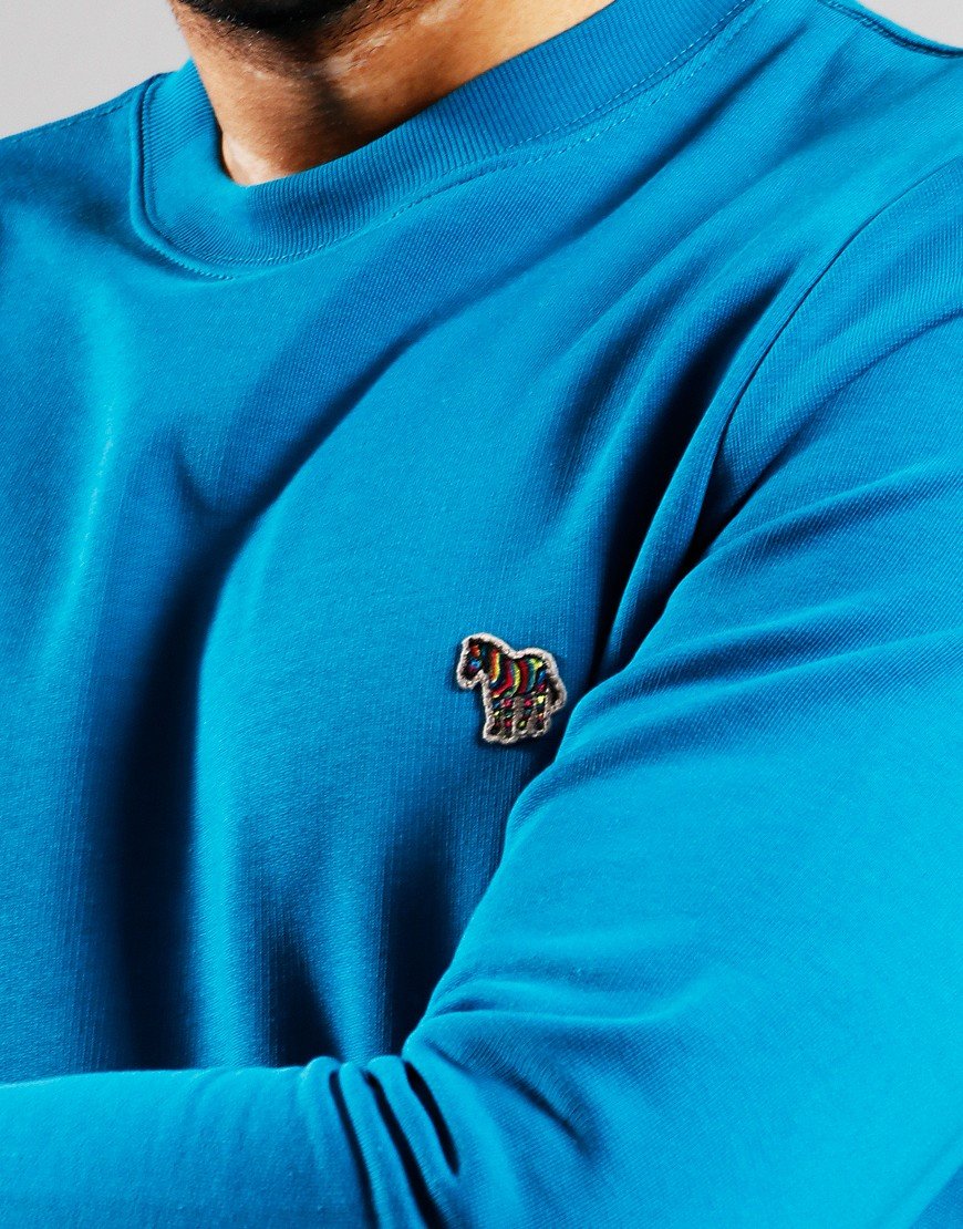 Paul Smith Zebra Crew Sweat 44B Petrol Blue - Terraces Menswear