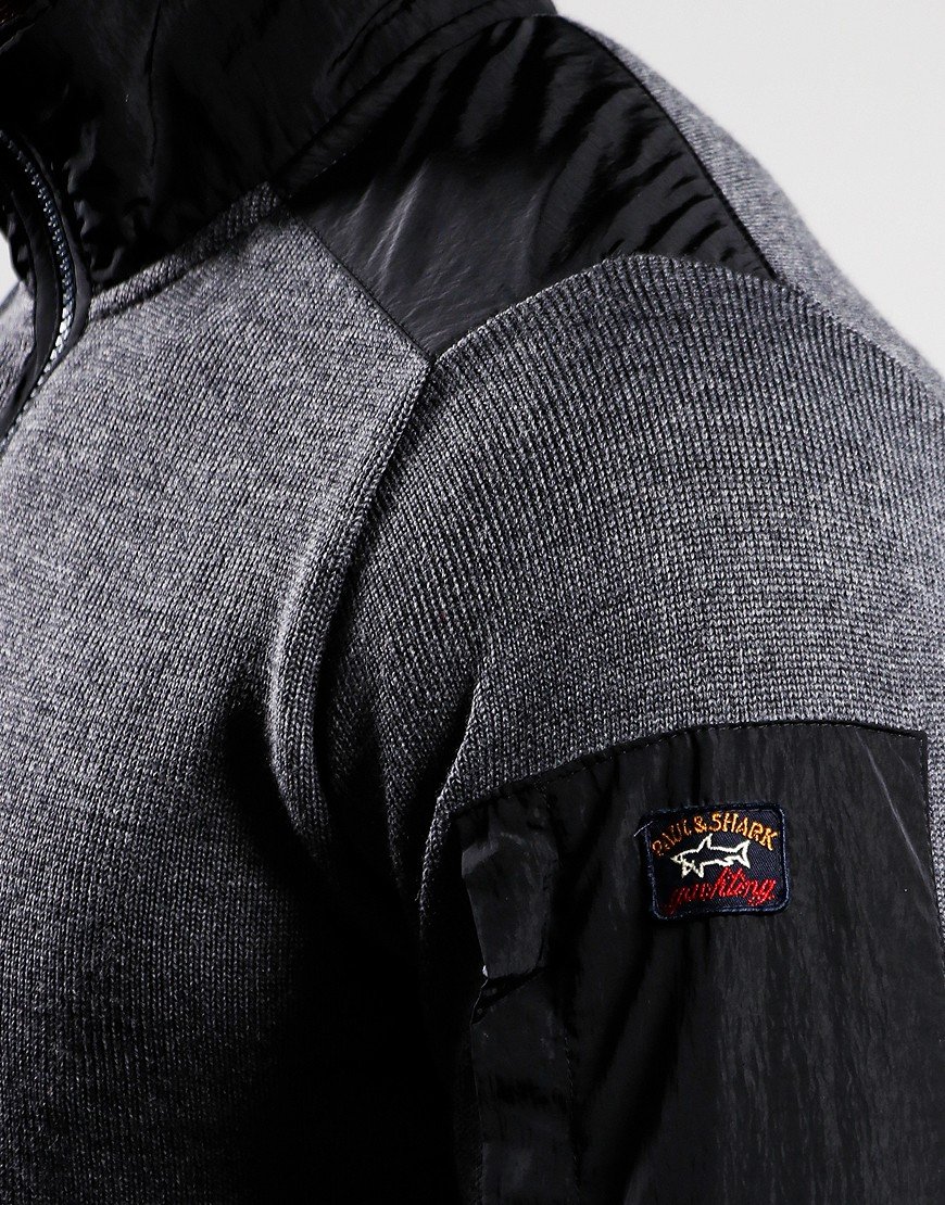 Paul & Shark Zipped Pullover Sweat Charcoal - Terraces Menswear
