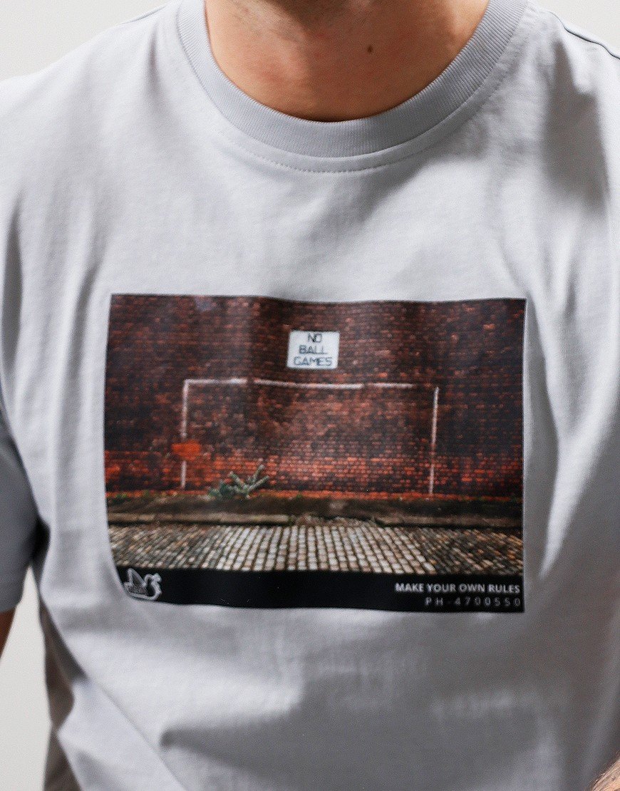 Peaceful Hooligan Goal T-Shirt Grey - Terraces Menswear