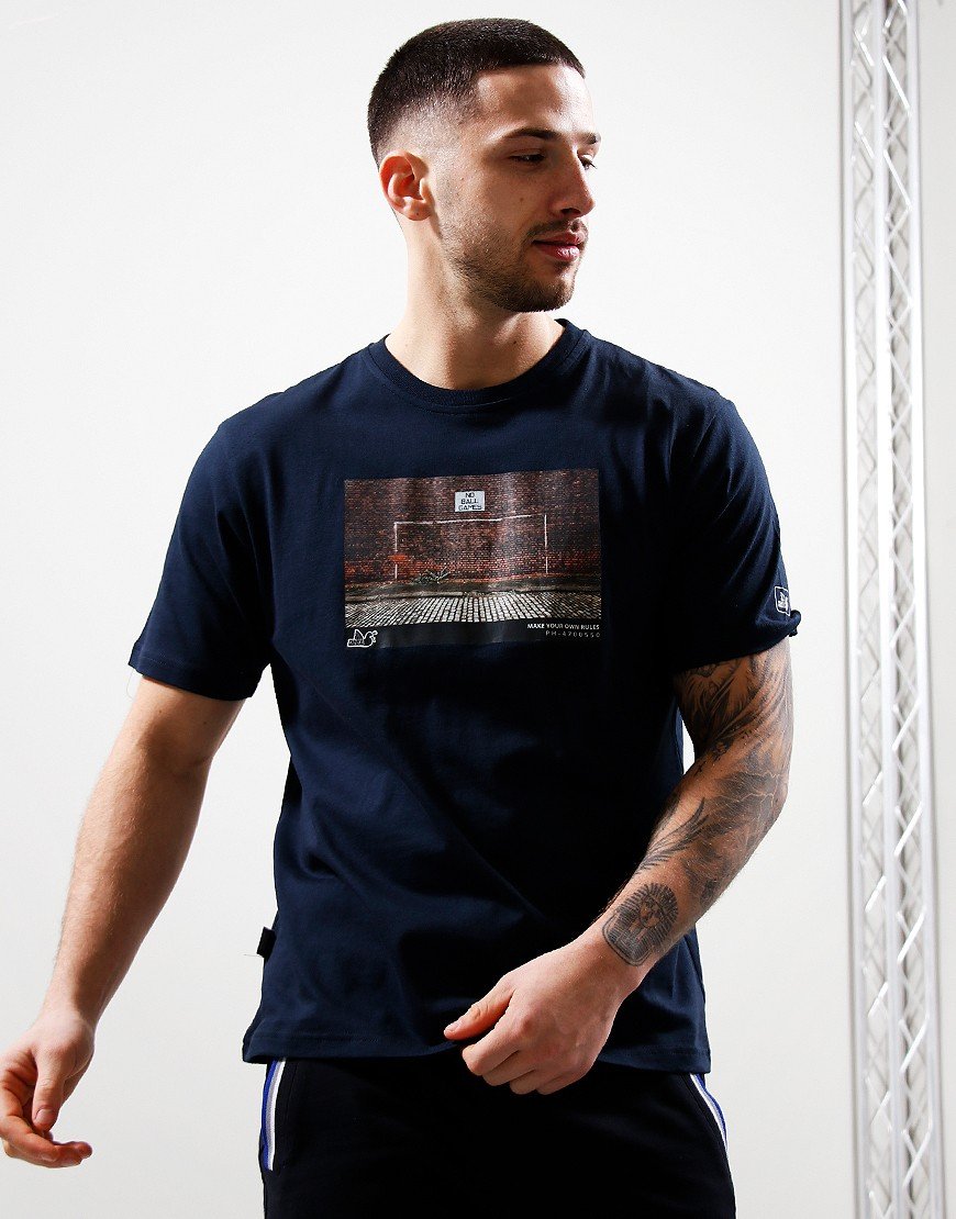 Peaceful Hooligan Goal T-Shirt Navy - Terraces Menswear