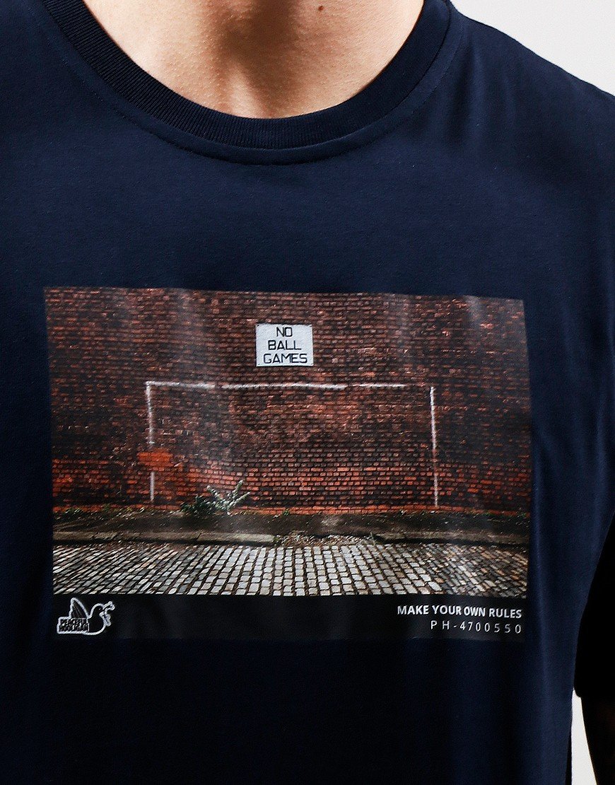 Peaceful Hooligan Goal T-Shirt Navy - Terraces Menswear