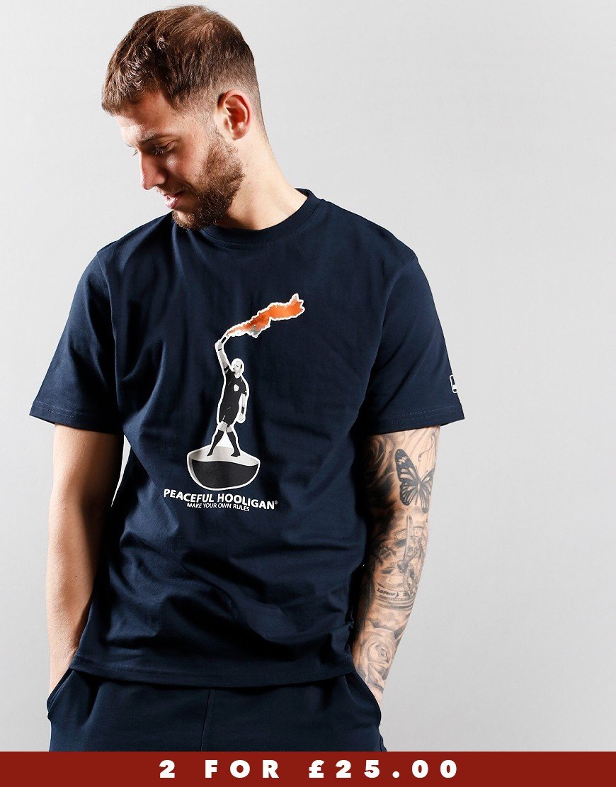 Peaceful Hooligan Referee T-shirt Navy - Terraces Menswear