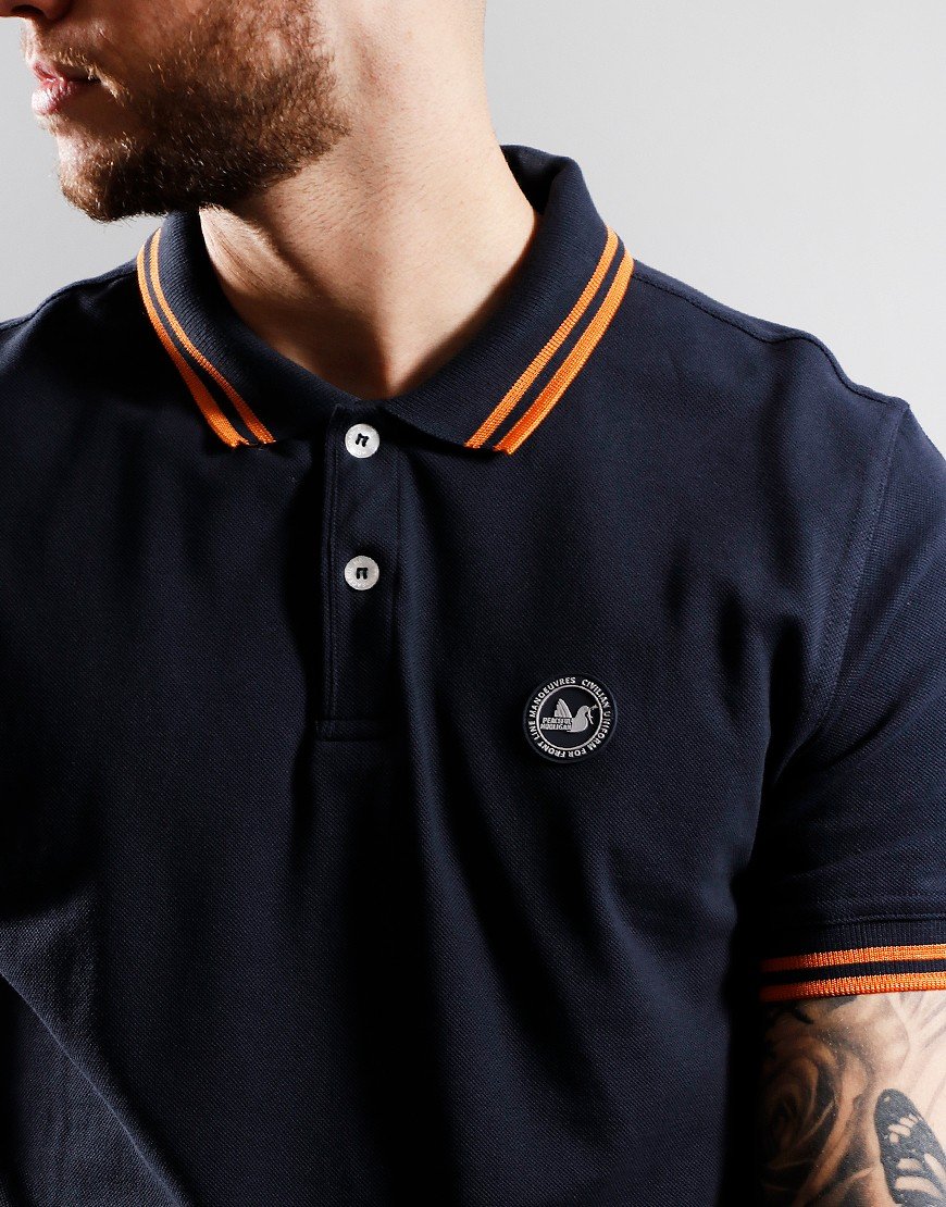 Peaceful Hooligan Peninsula Polo Shirt Navy - Terraces Menswear