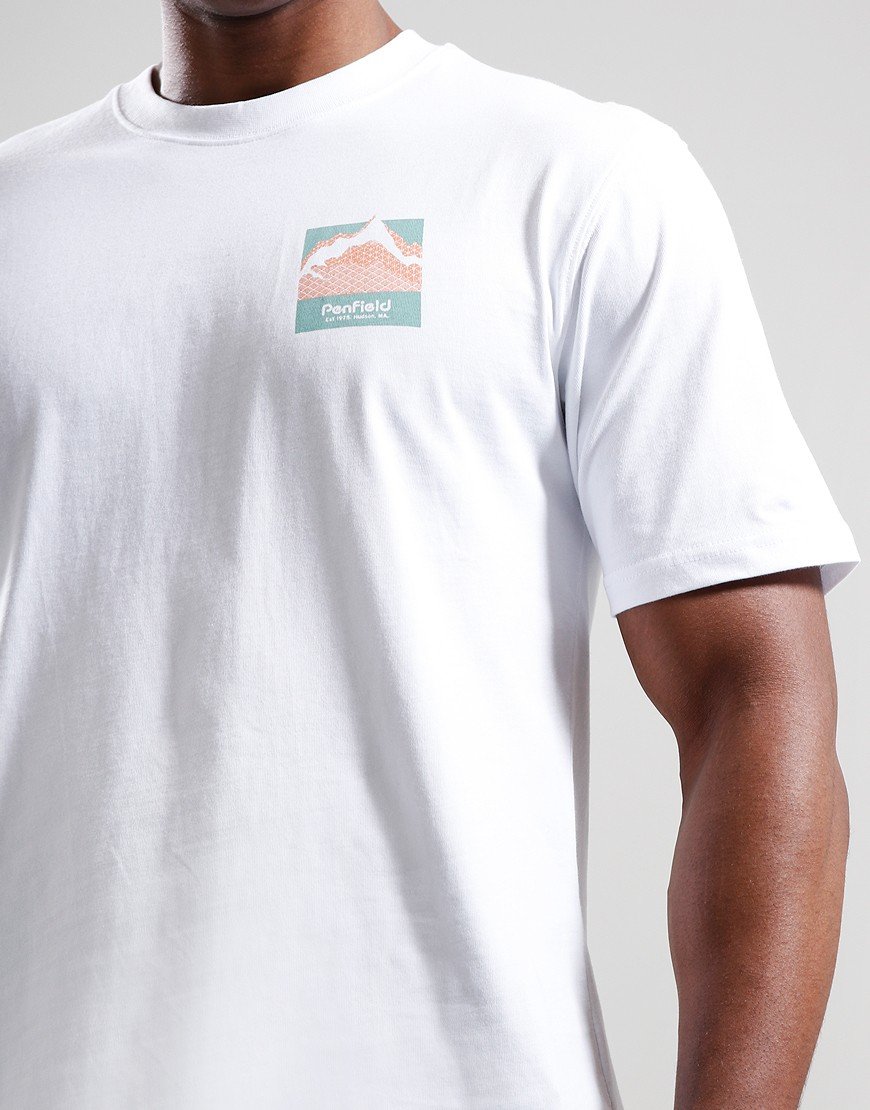 Penfield Mountain Scene Back Print T-Shirt White - Terraces Menswear