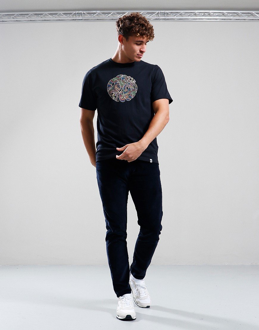 Pretty Green 15Th Anniversary Paisley Logo T-Shirt Black - Terraces ...