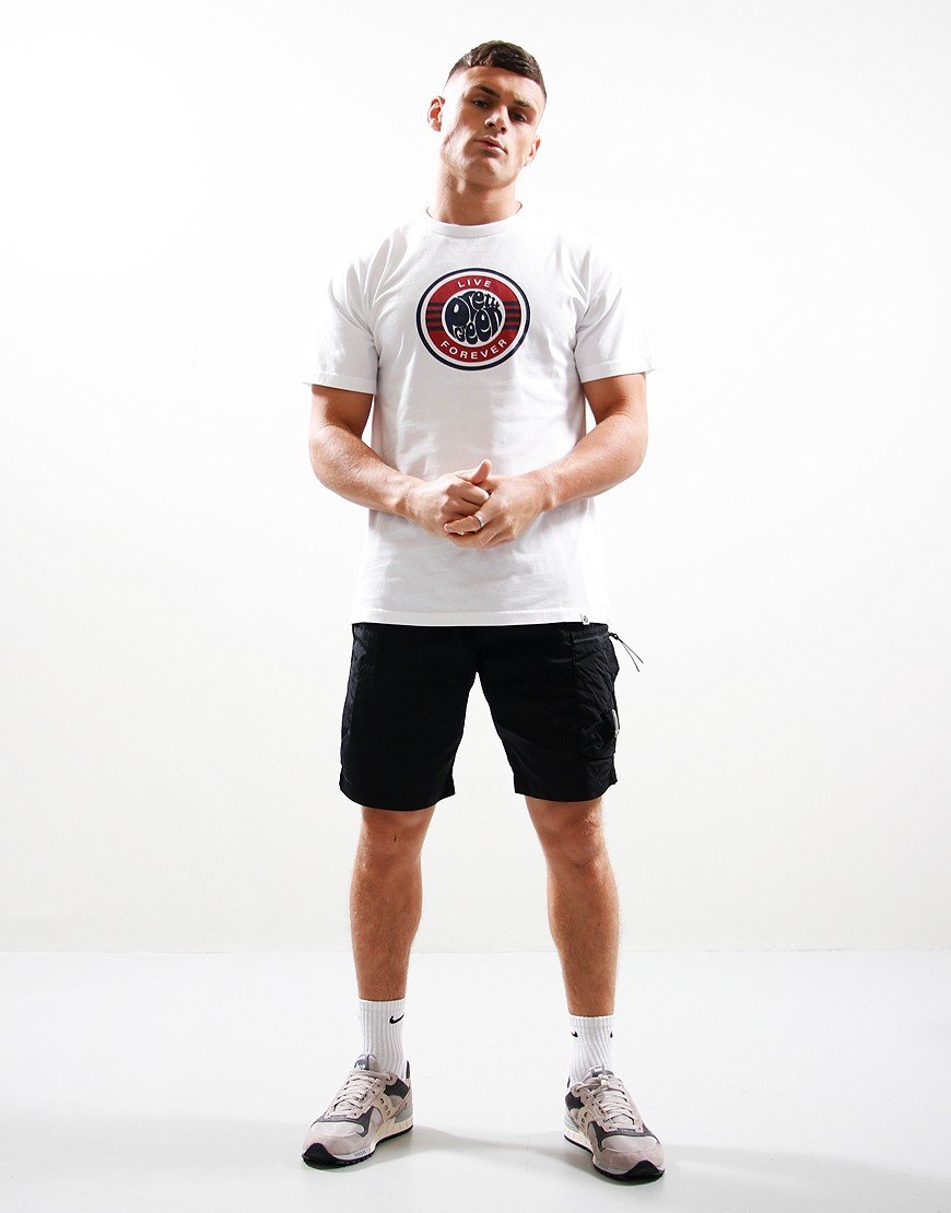 Pretty Green Live Forever T-Shirt White - Terraces Menswear