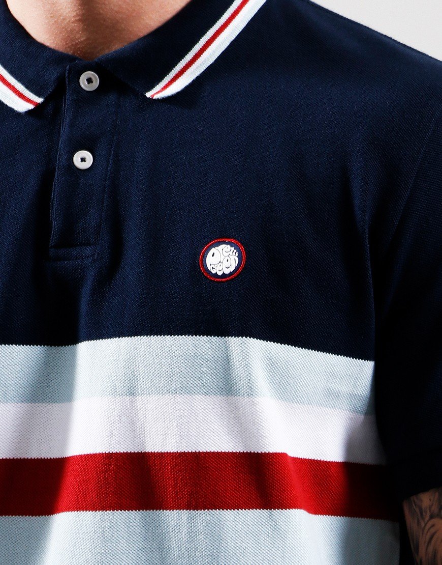 Pretty Green Tilby Chest Polo Shirt Navy - Terraces Menswear
