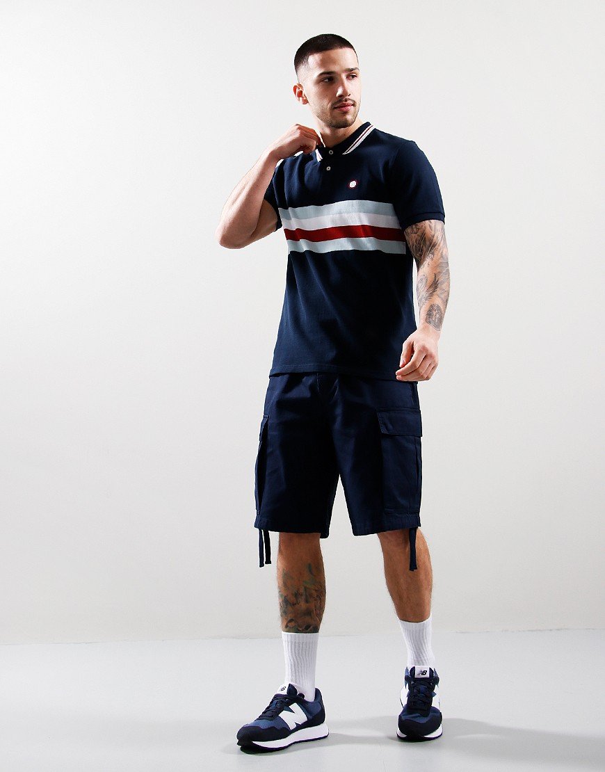 Pretty Green Tilby Chest Polo Shirt Navy - Terraces Menswear