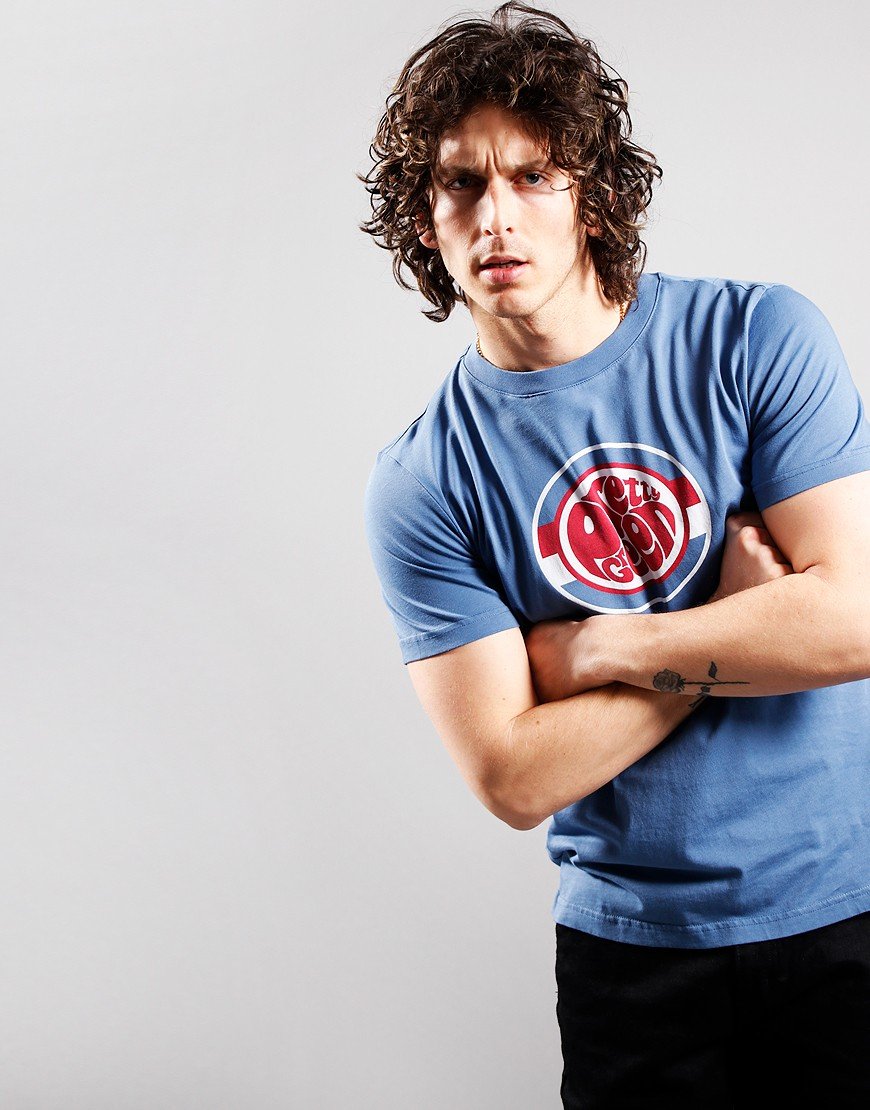 Pretty Green Tilby Logo T-Shirt Blue - Terraces Menswear