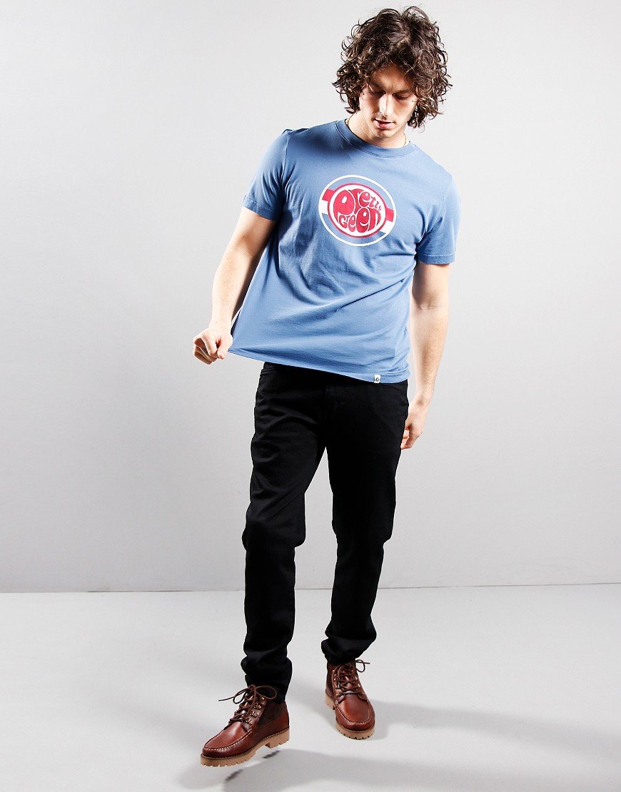 Pretty Green Tilby Logo T-Shirt Blue - Terraces Menswear