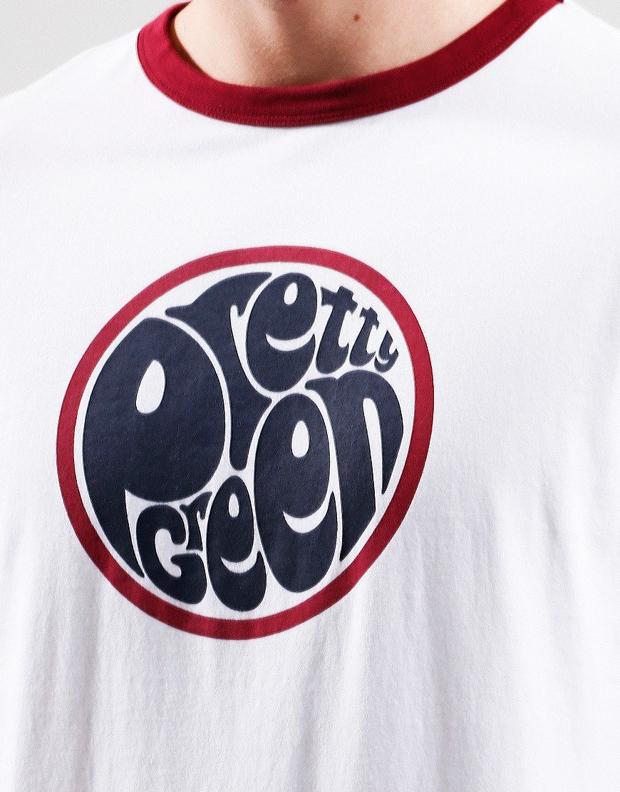 Pretty Green Tilby Print Logo T-Shirt White - Terraces Menswear