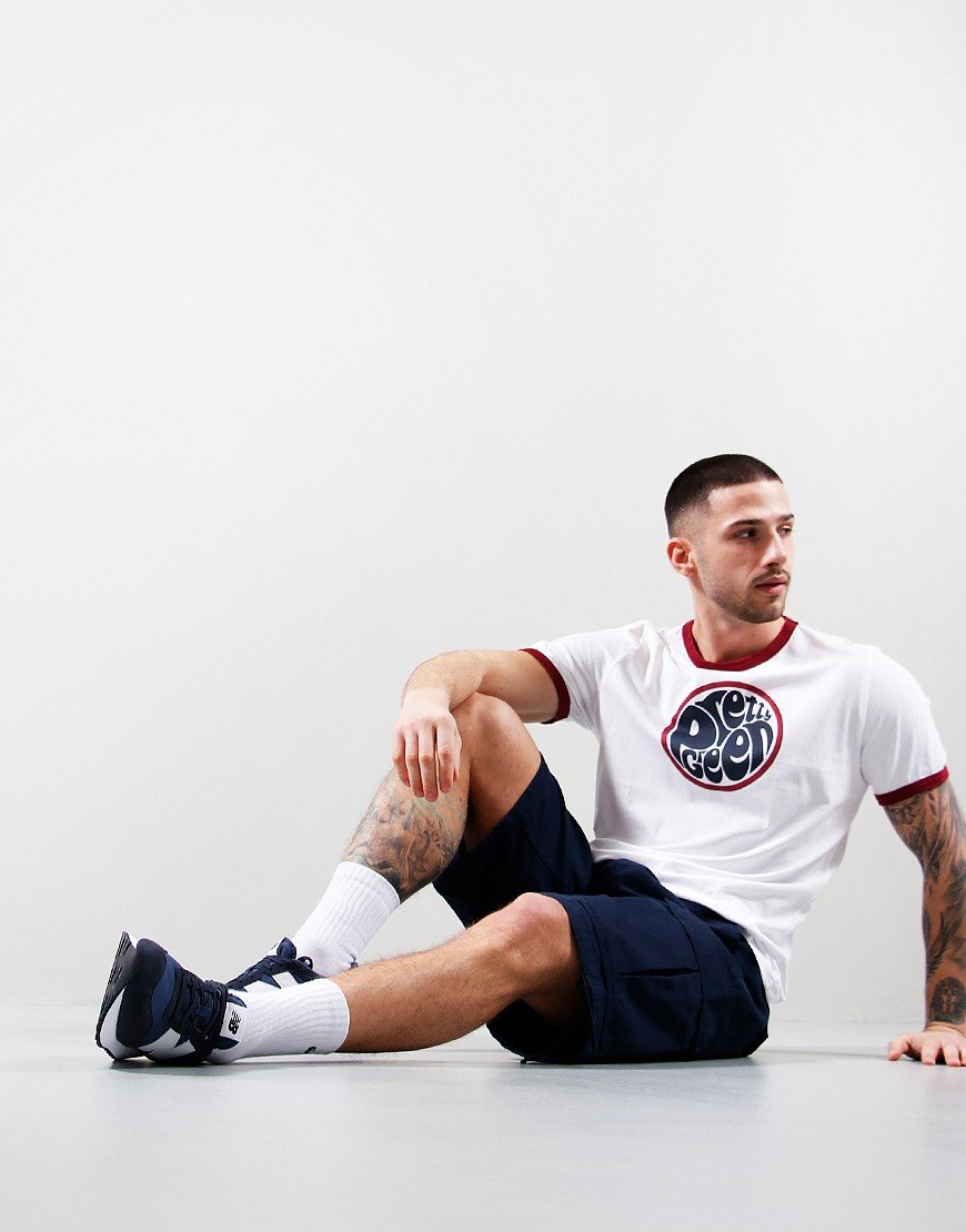 Pretty Green Tilby Print Logo T-Shirt White - Terraces Menswear