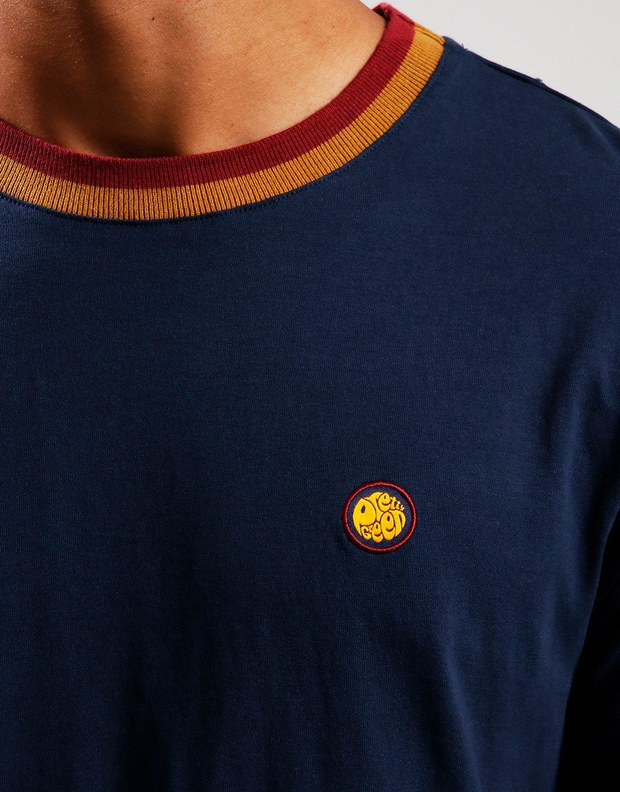 Pretty Green Tilby Tipped T-Shirt Navy - Terraces Menswear