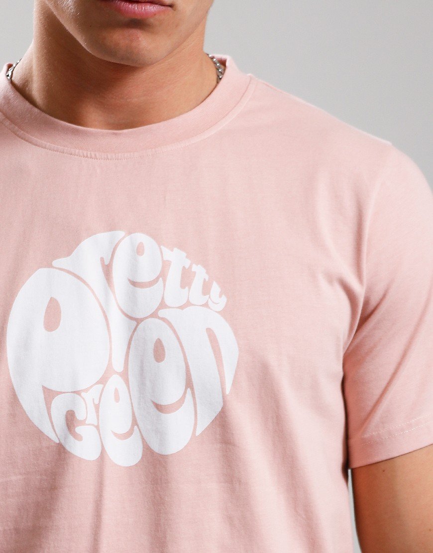 Pretty Green Gillespie Logo T-Shirt Light Pink - Terraces Menswear