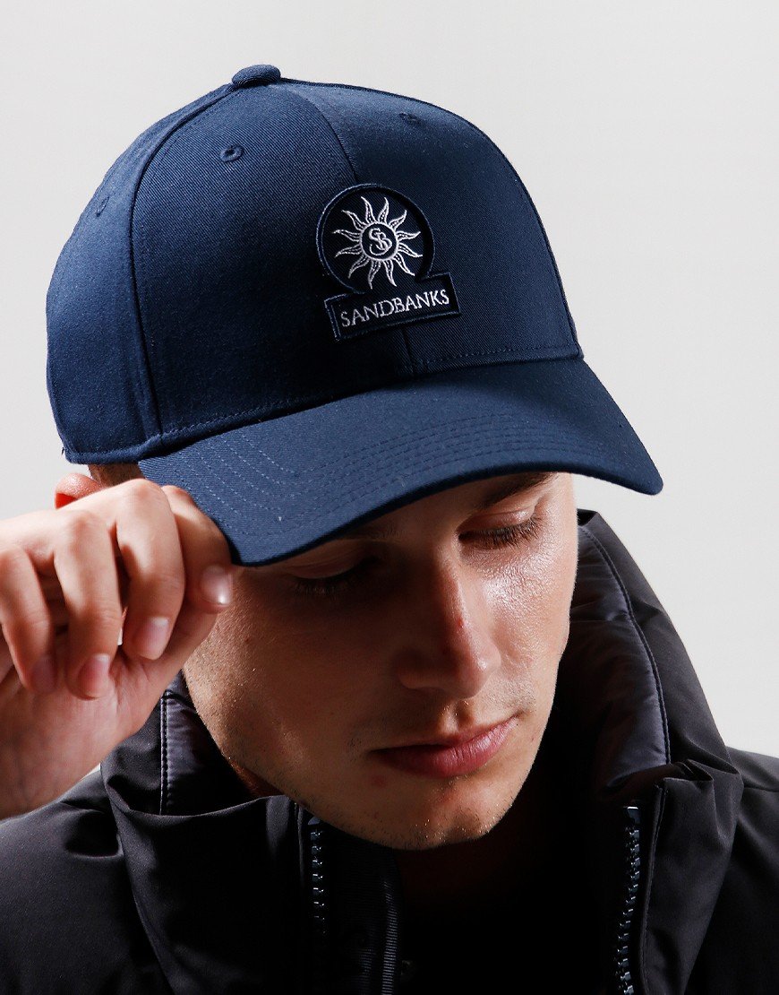Sandbanks Badge Logo Cap Navy/White - Terraces Menswear