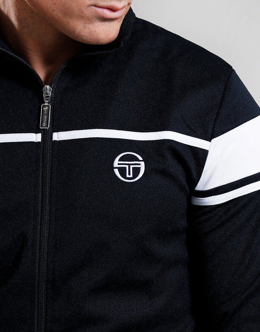 Sergio Tacchini New Damarindo Track Top Black/White - Terraces Menswear