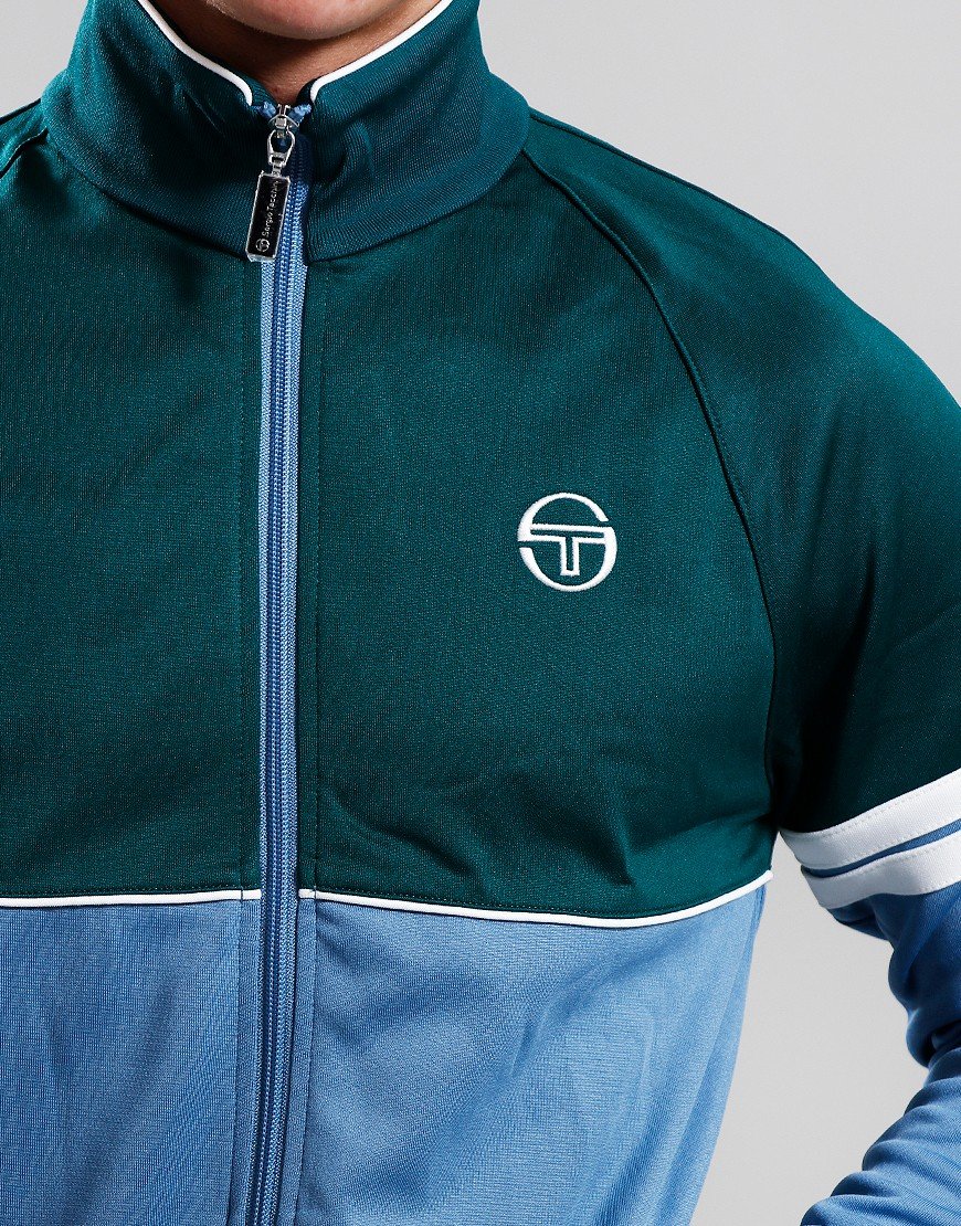 Sergio Tacchini Orion Track Top Rainforest/Coronet Blue/Gardenia ...