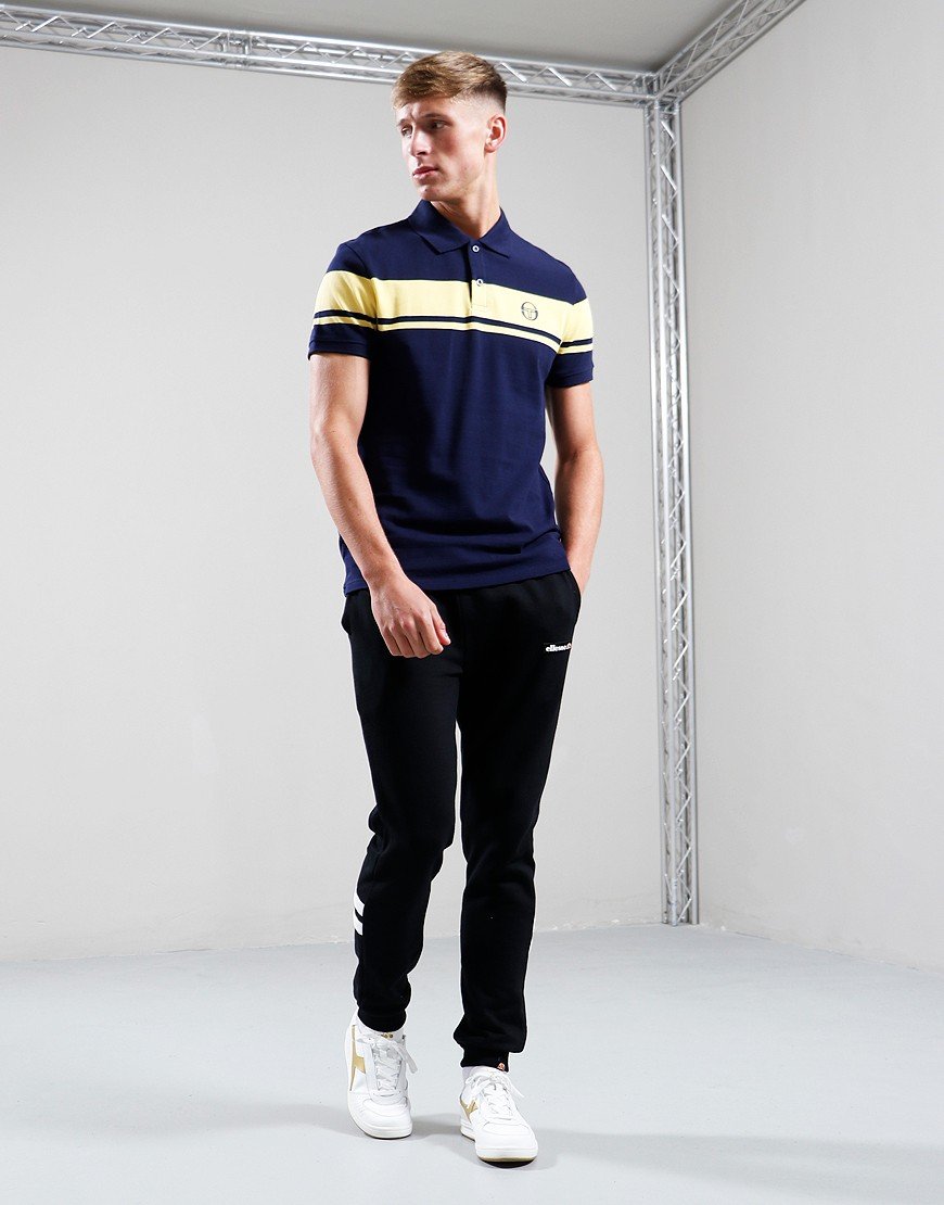 Sergio Tacchini Young Line Polo Shirt Maritime Blue/Lemon Drop ...