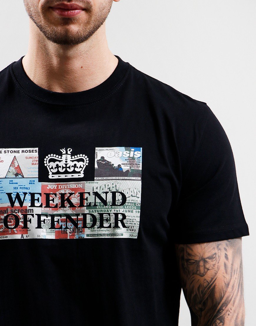 Weekend Offender Tickets T-Shirt Black - Terraces Menswear