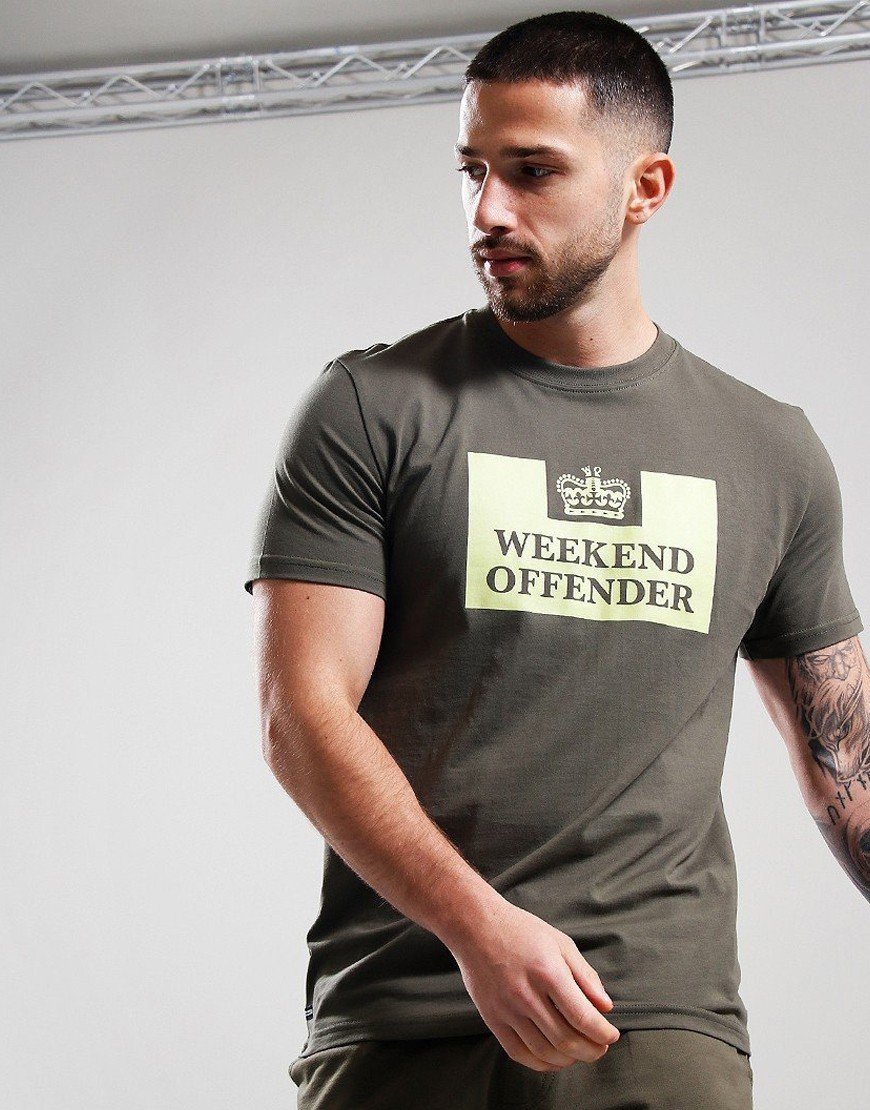 Weekend Offender Mcmoney T-Shirt Woodland/Easy Lime - Terraces Menswear