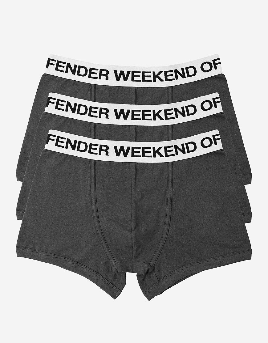 Weekend Offender 3 Pack Boxers Dark Charcoal - Terraces Menswear