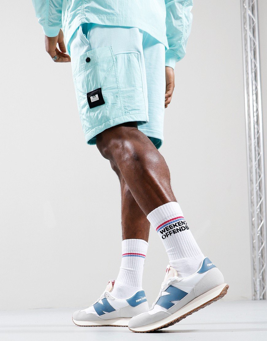 Weekend Offender Azeez Parachute Pocket Shorts Celeste - Terraces Menswear