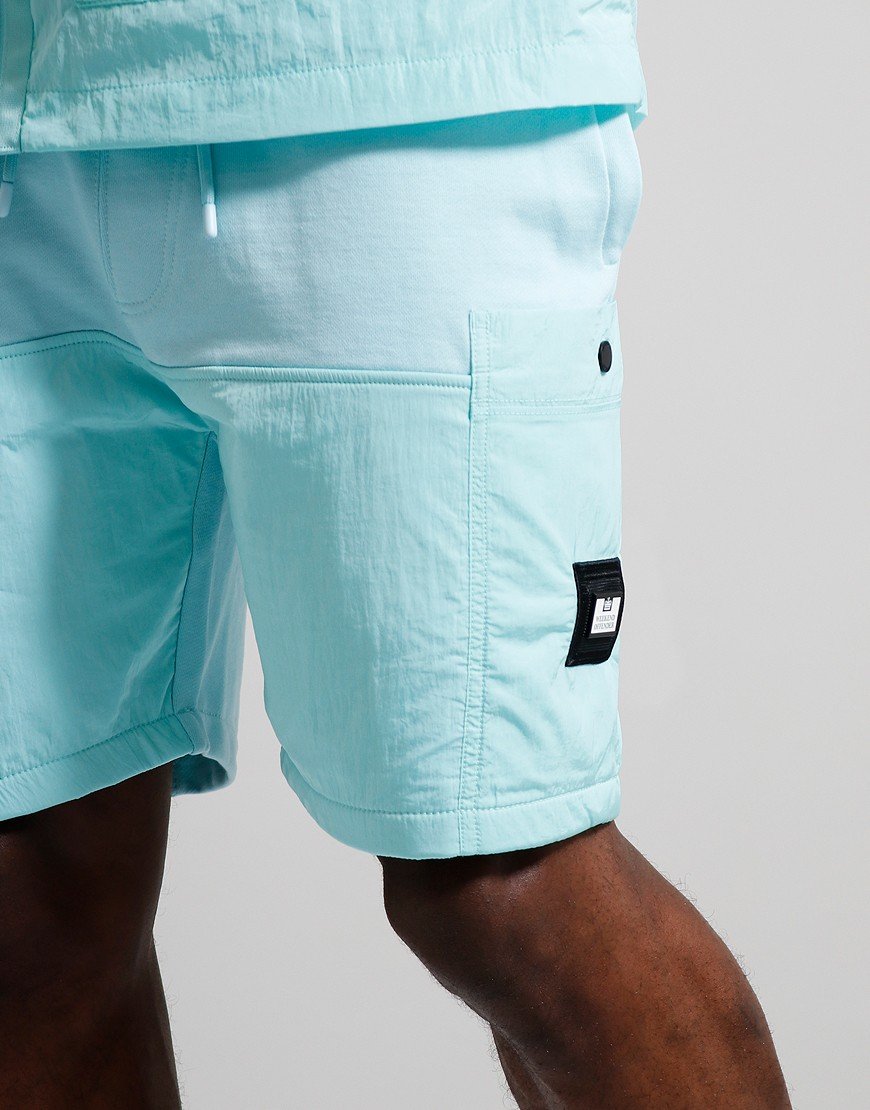 Weekend Offender Azeez Parachute Pocket Shorts Celeste - Terraces Menswear