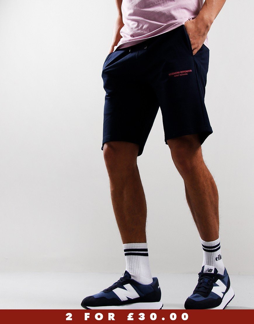 Weekend Offender Cascade Shorts Navy/Pink - Terraces Menswear