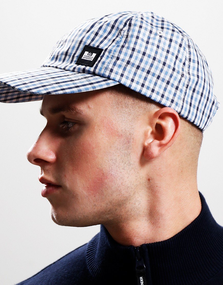 Weekend Offender Clay Cap Blue House Check - Terraces Menswear