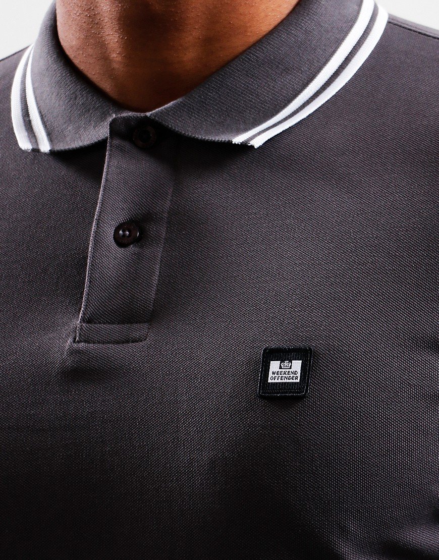 Weekend Offender Drills Long Sleeve Polo Shirt Deep Charcoal - Terraces ...