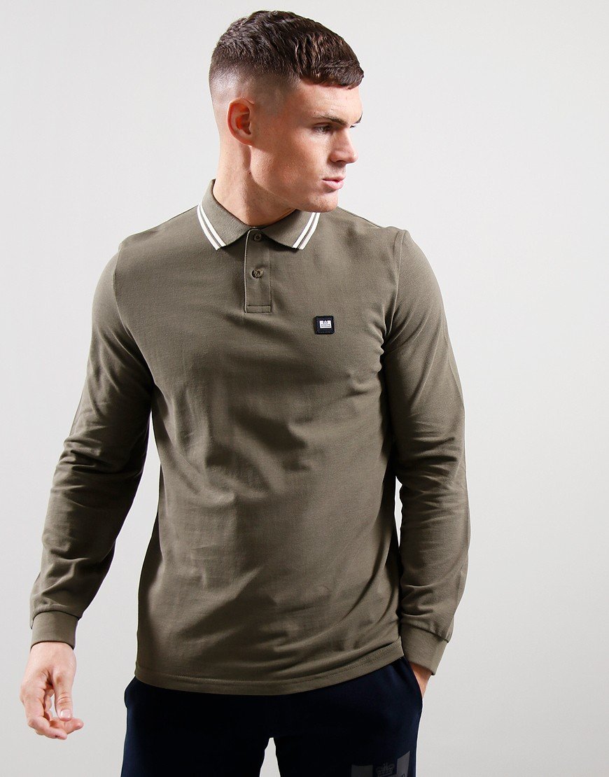Weekend Offender Drills Polo Shirt Blue Haze - Terraces Menswear