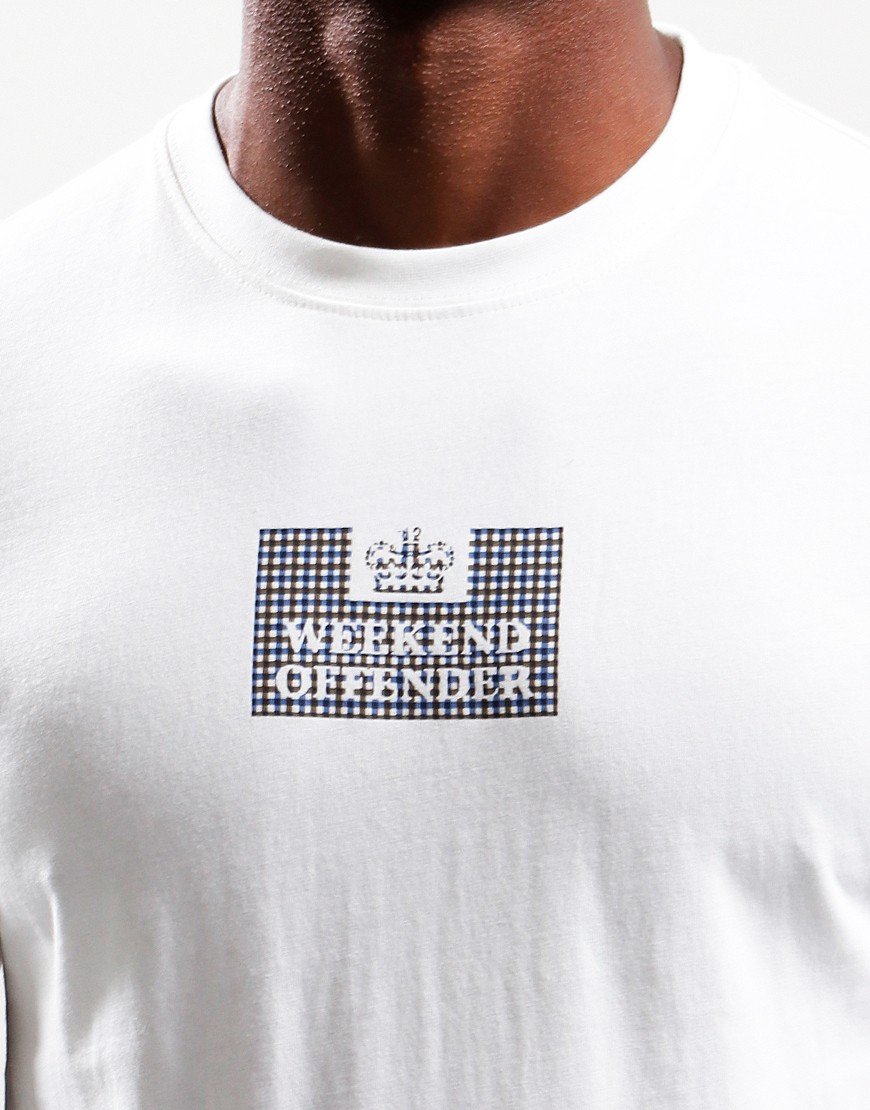 Weekend Offender Dygas T-Shirt White/House Check - Terraces Menswear