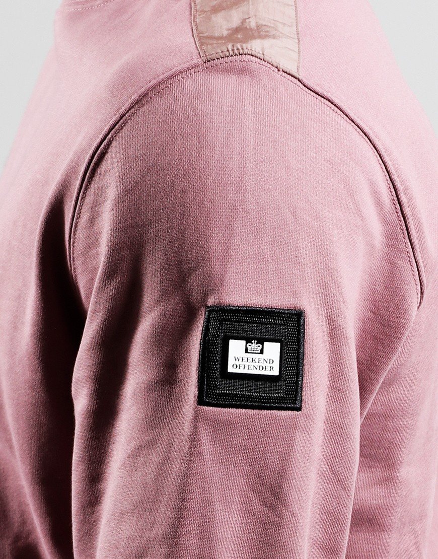 Weekend Offender F-Bomb Crew Sweat Dust Rose - Terraces Menswear
