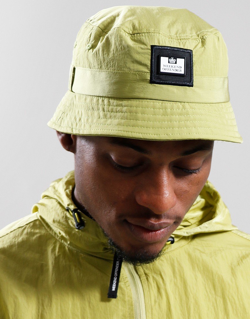 Weekend Offender Long Beach Bucket Hat Limeish - Terraces Menswear