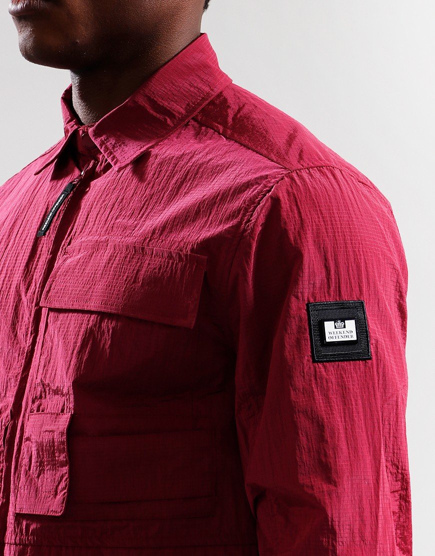 Weekend Offender Kell Overshirt Magenta - Terraces Menswear