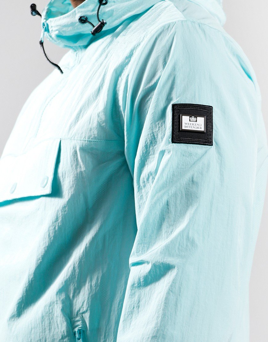 Weekend Offender Manaus Over The Head Jacket Aqua - Terraces Menswear