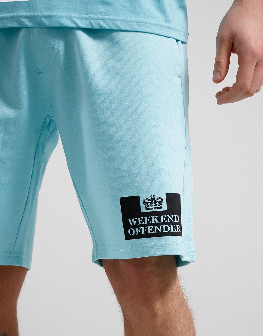 Weekend Offender Parma Shorts Fresh Aqua/Black - Terraces Menswear