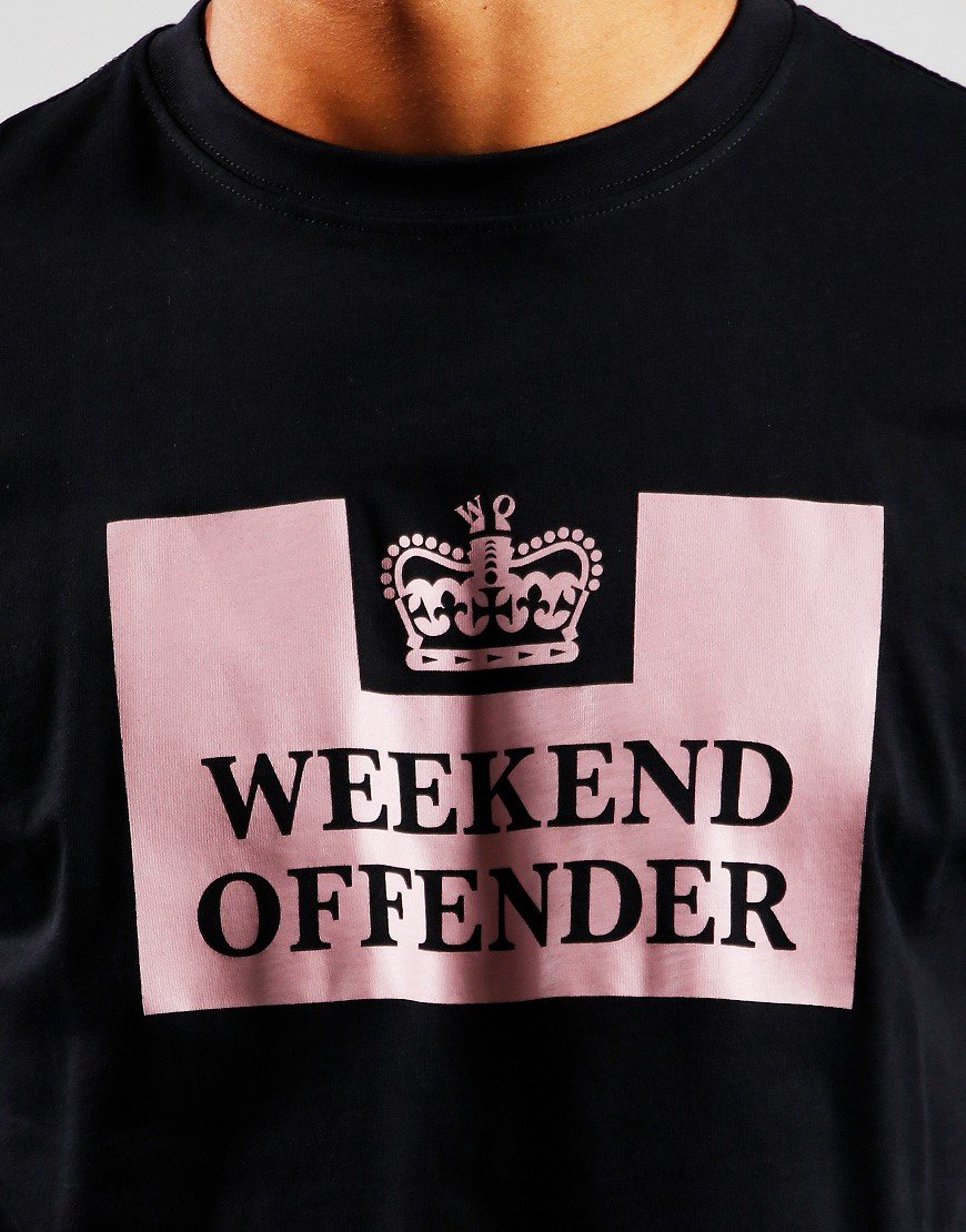 Weekend Offender McMoney T-Shirt Black/Sand Rose - Terraces Menswear