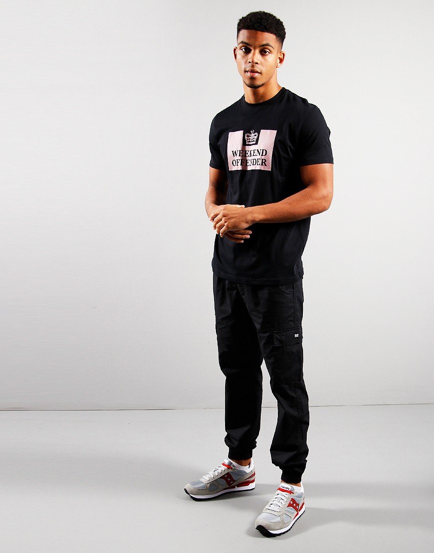 Weekend Offender McMoney T-Shirt Black/Sand Rose - Terraces Menswear