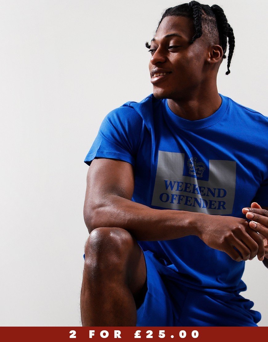Weekend Offender McMoney T-Shirt Colbalt/Bullet - Terraces Menswear