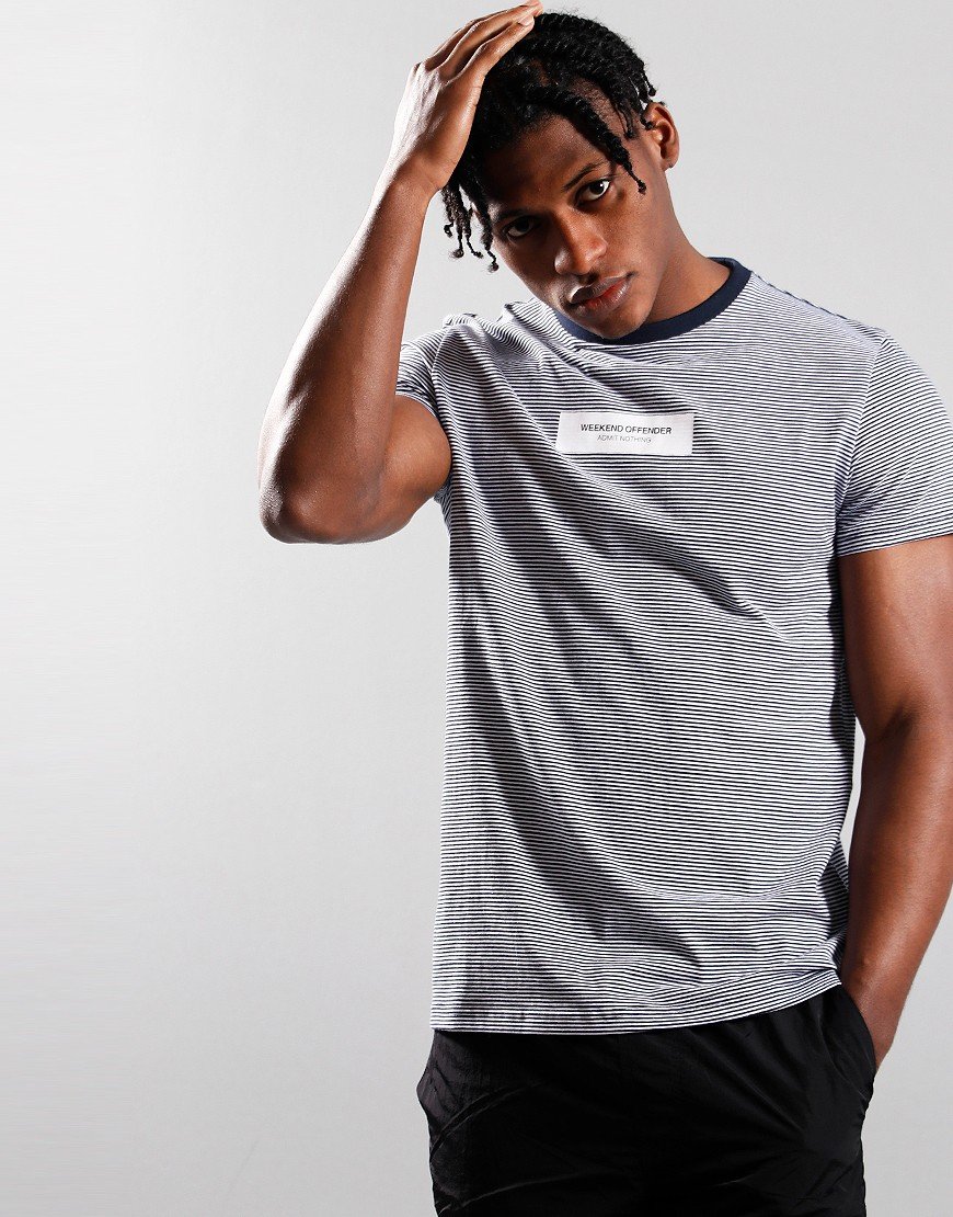 Weekend Offender Navarro T-shirt Navy - Terraces Menswear
