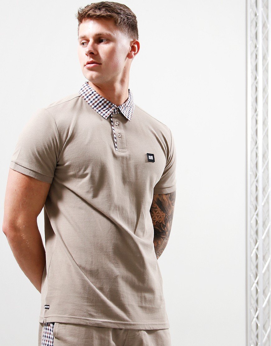 Weekend Offender Nicks Polo Shirt Stone - Terraces Menswear