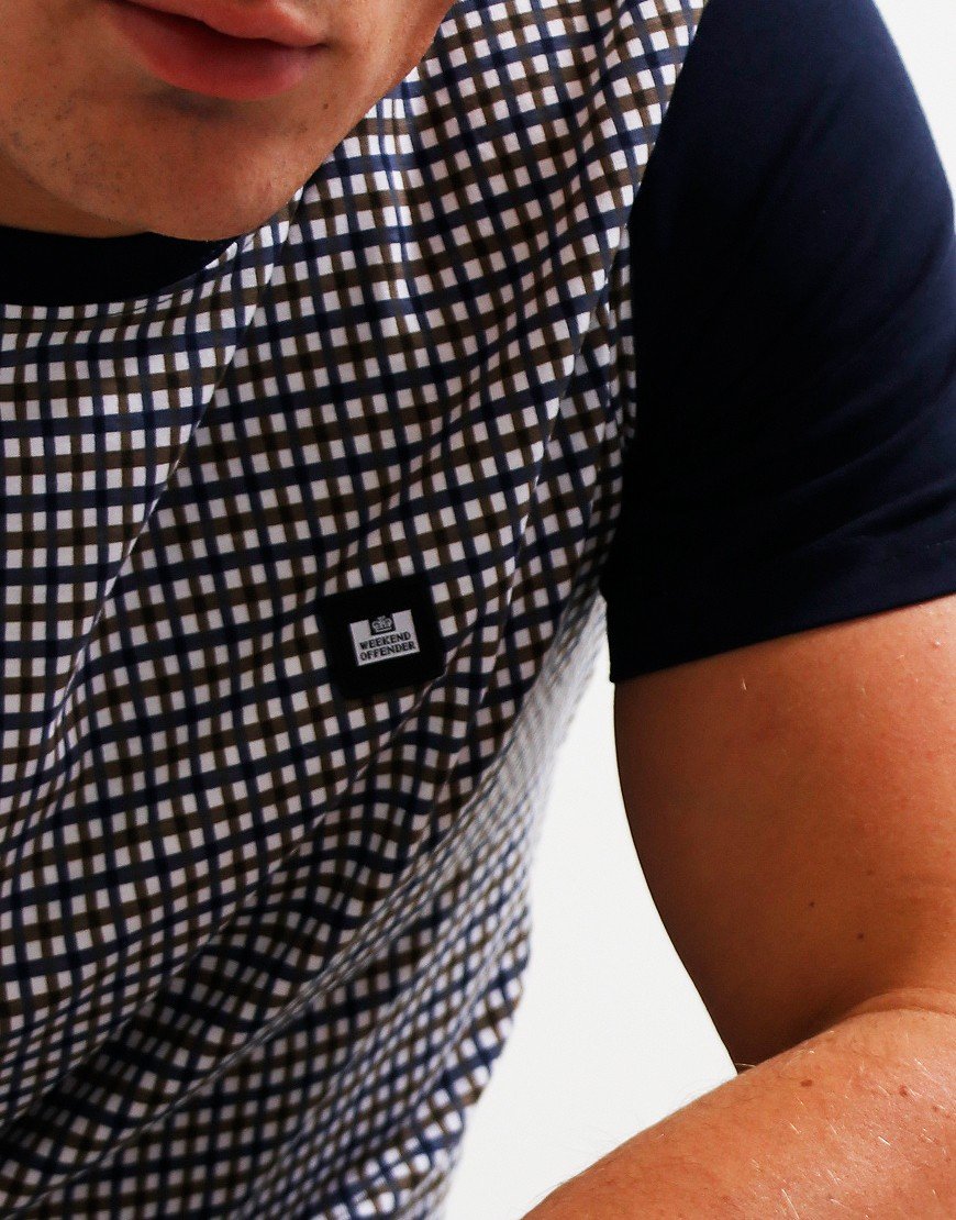 Weekend Offender Petrolina T-Shirt Check - Terraces Menswear