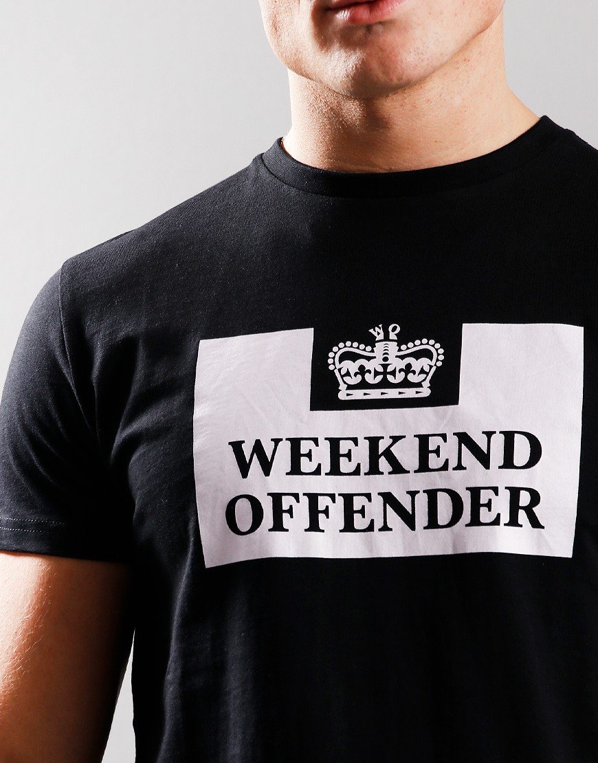 Weekend Offender Prison Tee Black - Terraces Menswear